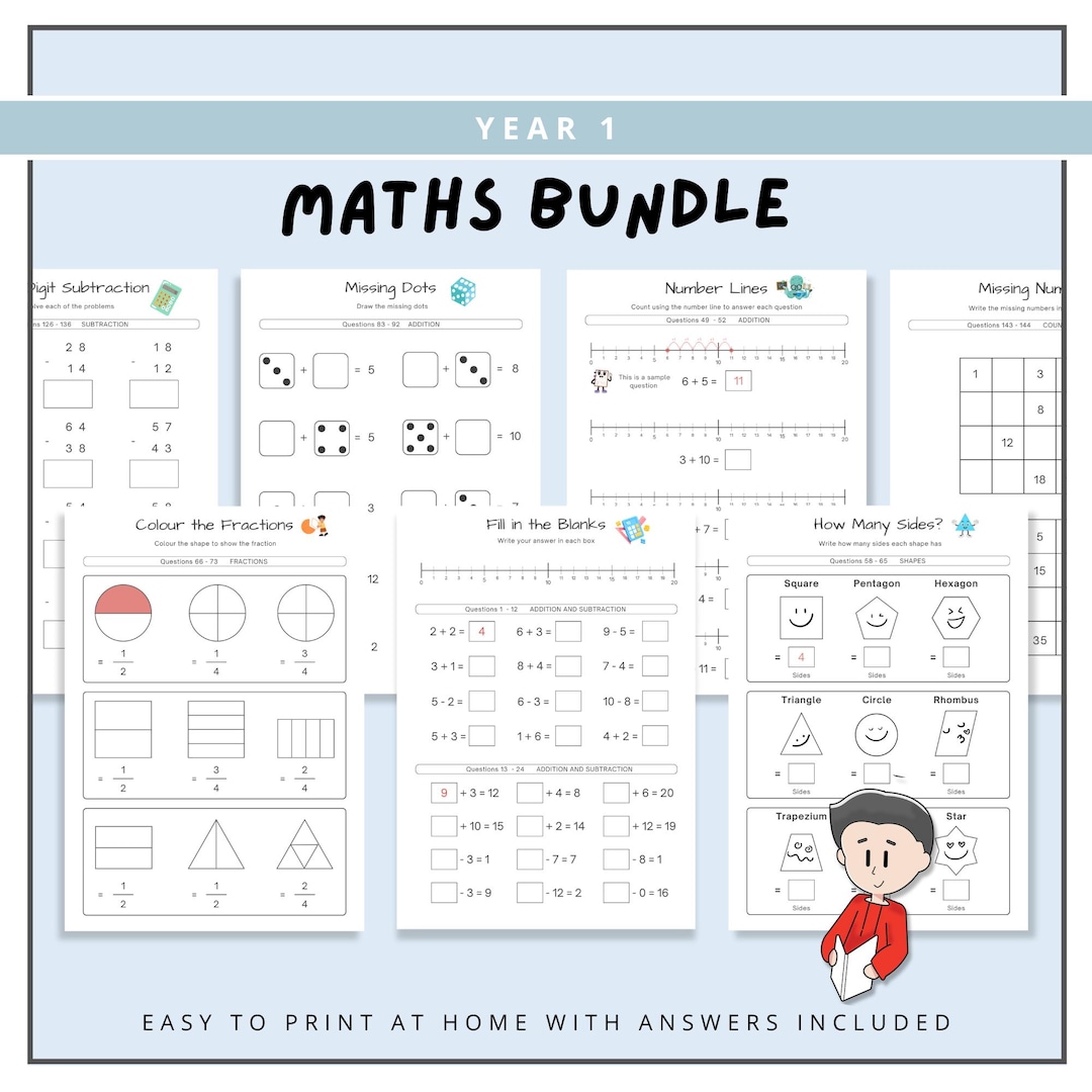 Year 1 Maths Bundle, First Grade Worksheets, Learning Maths, Addition ...