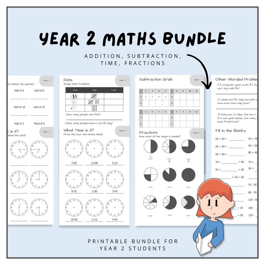 Year 2 Maths Bundle, Second Grade Worksheets, Maths Worksheet, Addition ...