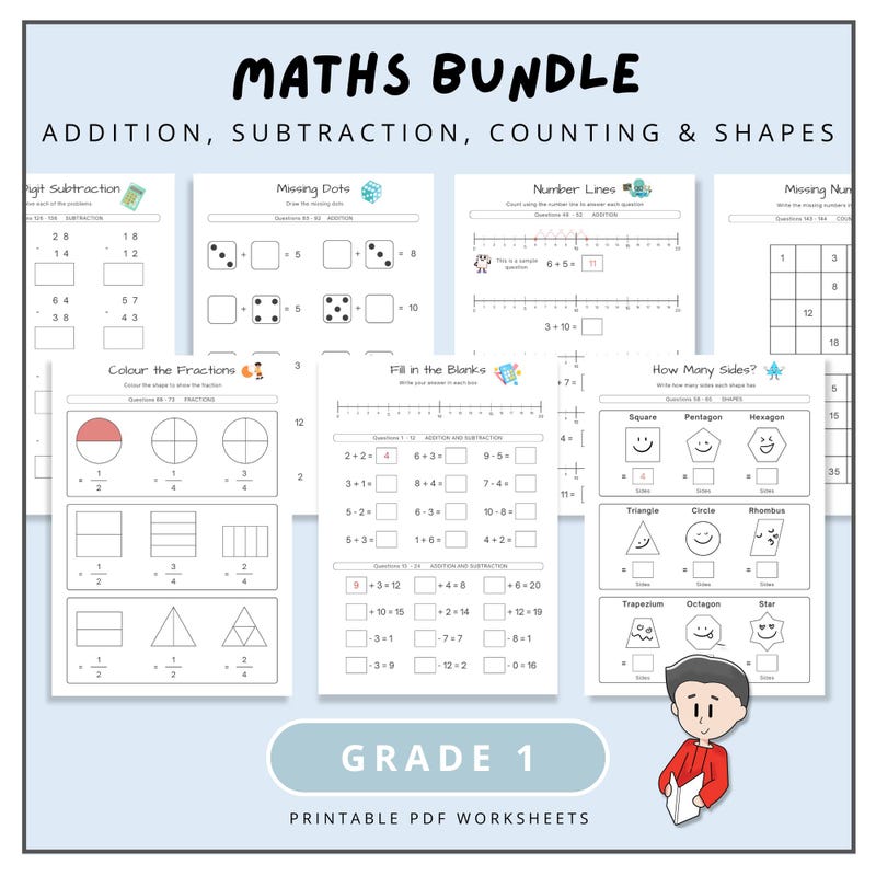 Math Worksheets - Etsy