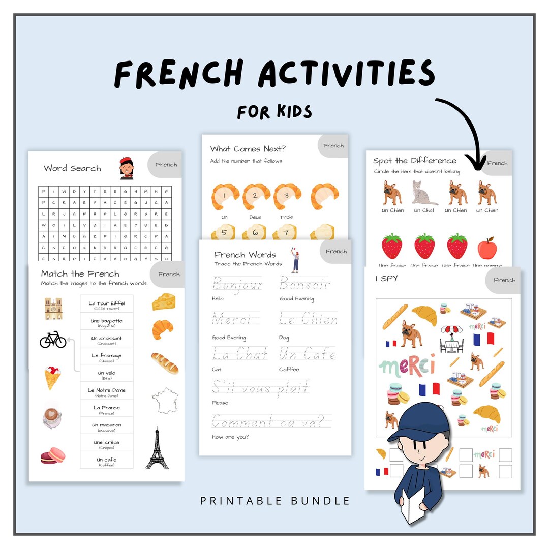 French Activities for Kids, Printable Kids Worksheets-french, French ...