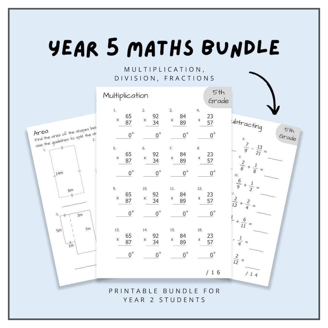 Year 5 Maths Revision Sheets, Simple Maths Problems, Printable Bundle ...