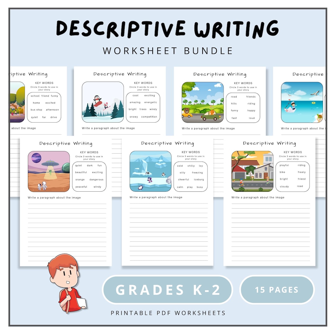 Kids Descriptive Writing Worksheets, Grade 1 Literacy Writing, Creative ...