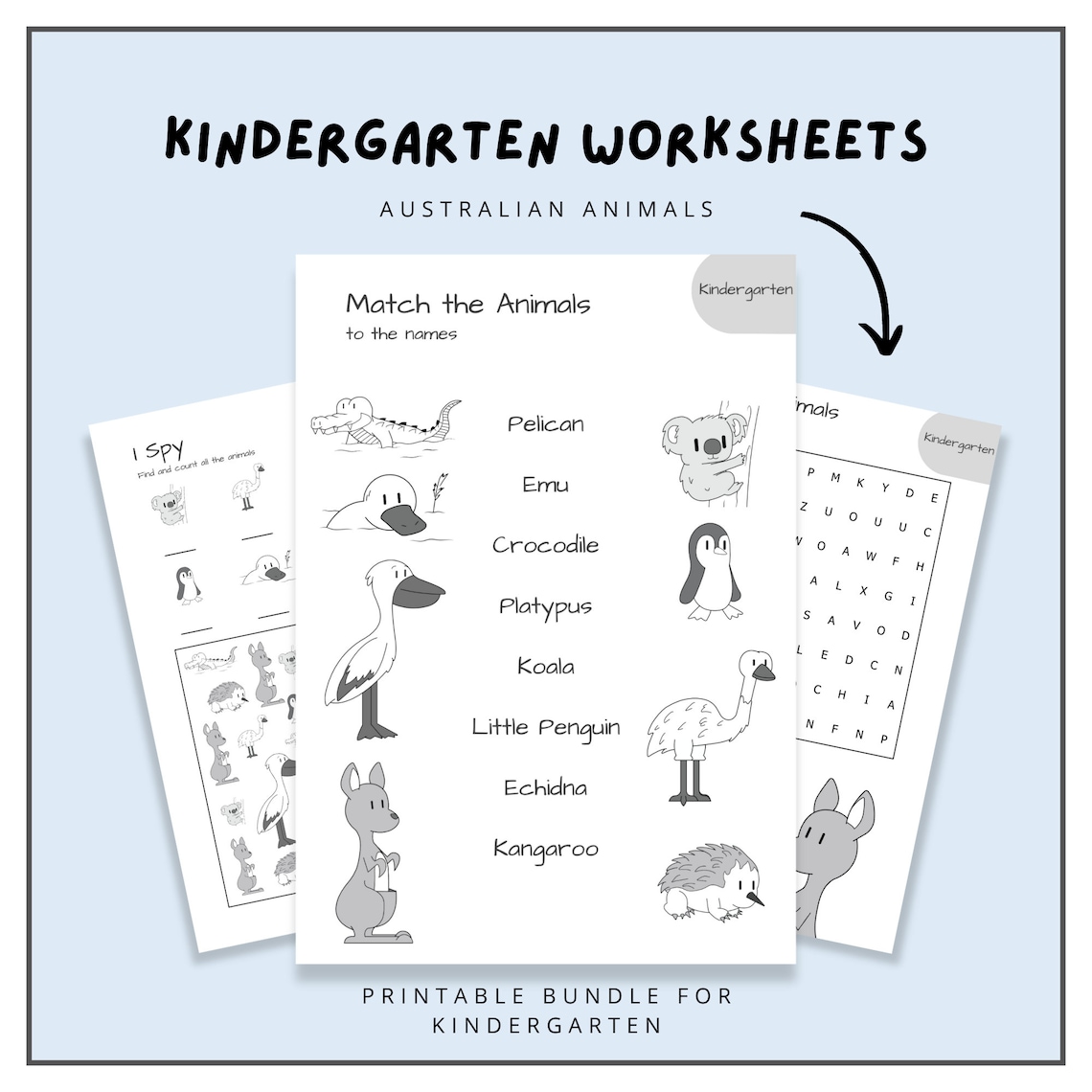 Australian Animals Worksheets, Kindergarten Learning Bundle ...
