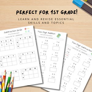 Year 1 Maths Bundle, First Grade Worksheets, Learning Maths, Addition ...