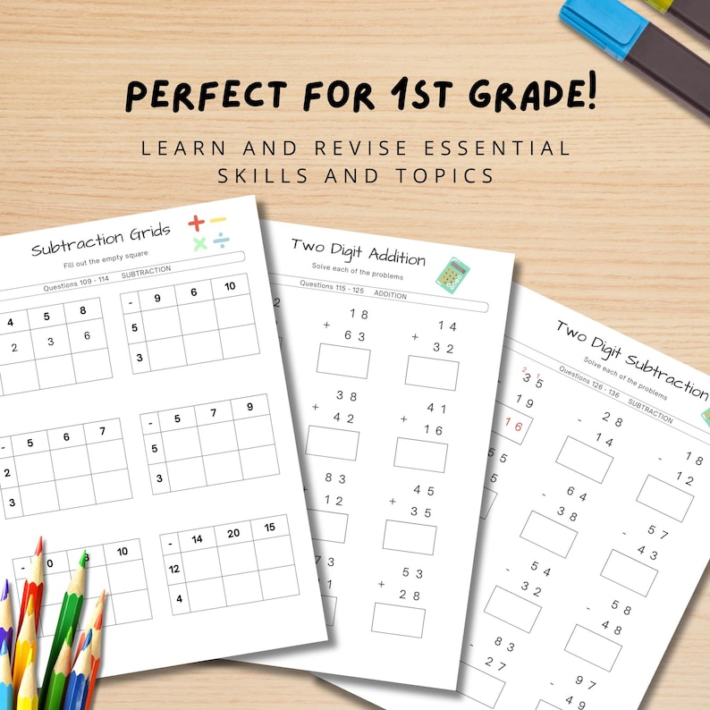 Year 1 Maths Bundle, First Grade Worksheets, Learning Maths, Addition ...
