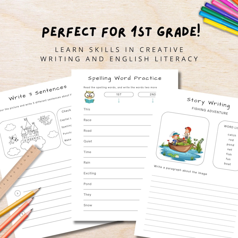 Reading Writing & Spelling Bundle, Year 1 Literacy Worksheets ...