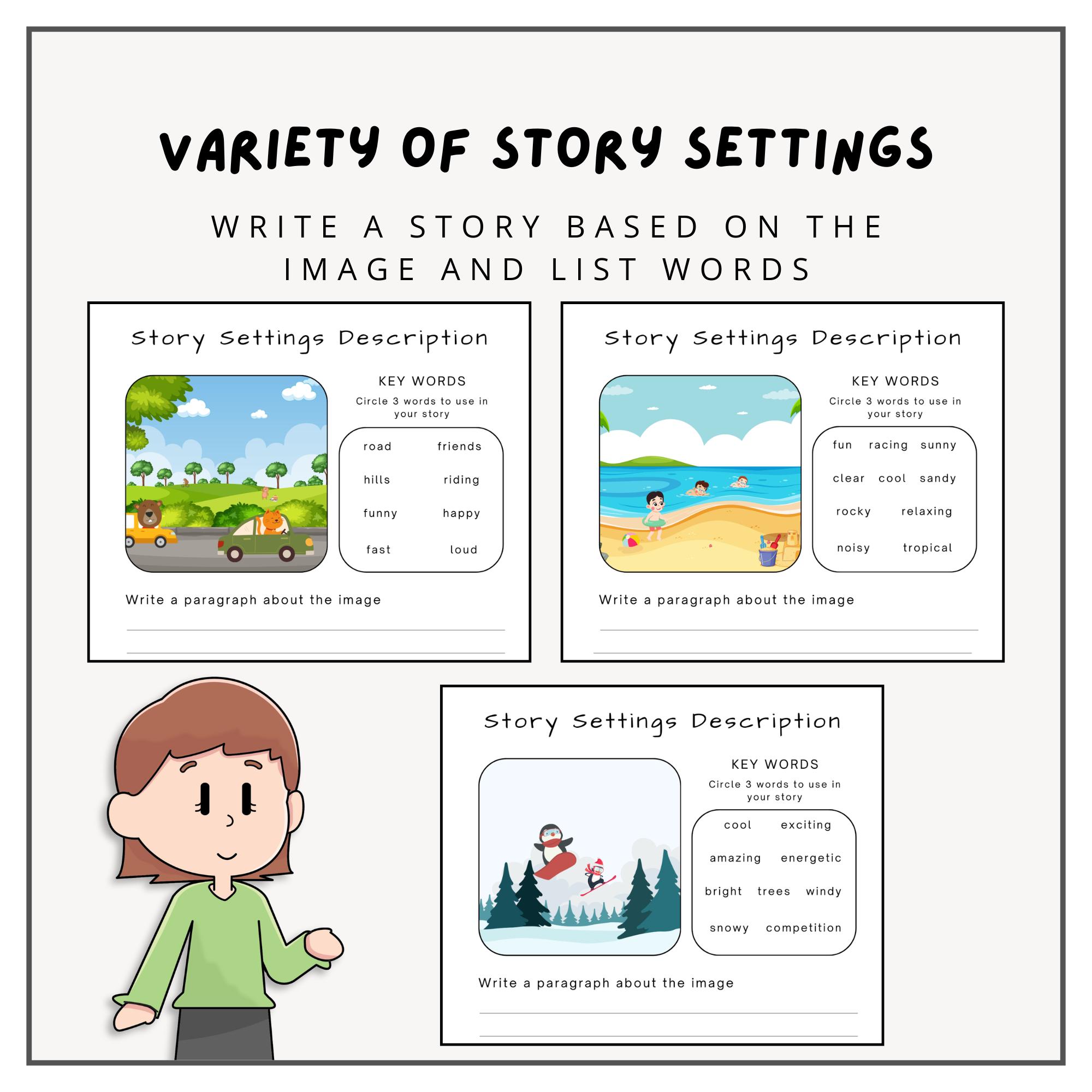 Kids Descriptive Writing Worksheets, Grade 1 Literacy Writing, Creative ...