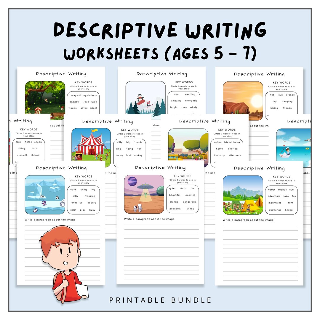 Kids Descriptive Writing Worksheets, Grade 1 Literacy Writing, Creative ...