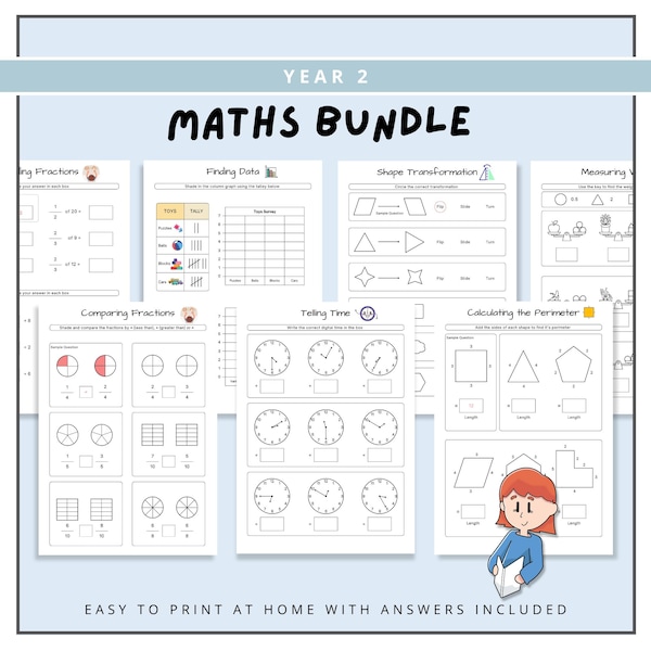 Printable Math Worksheet - Etsy UK