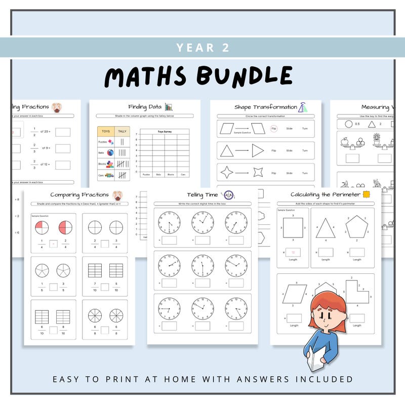 Grade 2 Math Printables - Etsy UK