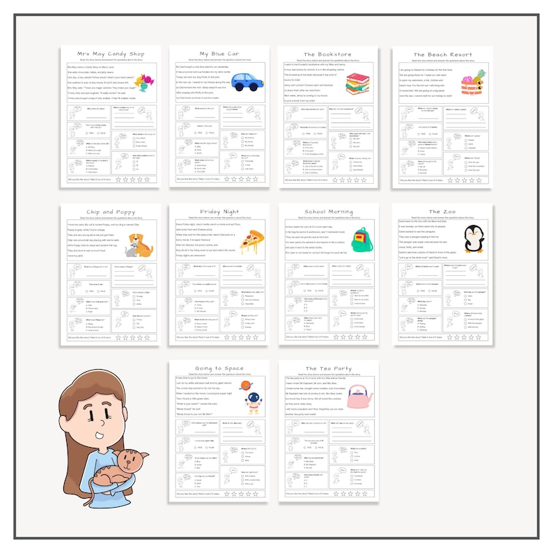Year 1 Reading Comprehension Bundle, English Grade 1 Literacy ...