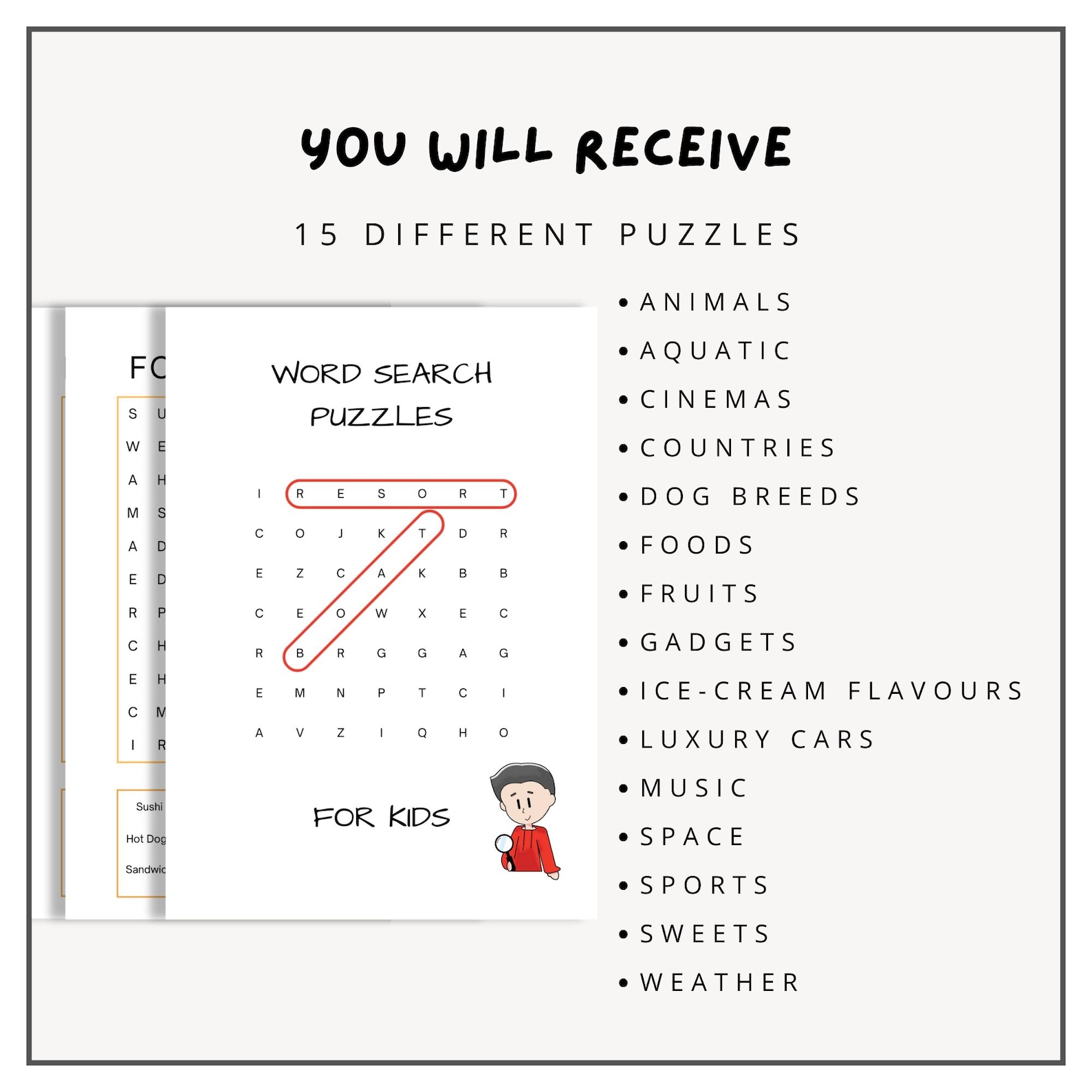 Kids Word Search Bundle, Printable Wordsearch Sheets, Printable ...