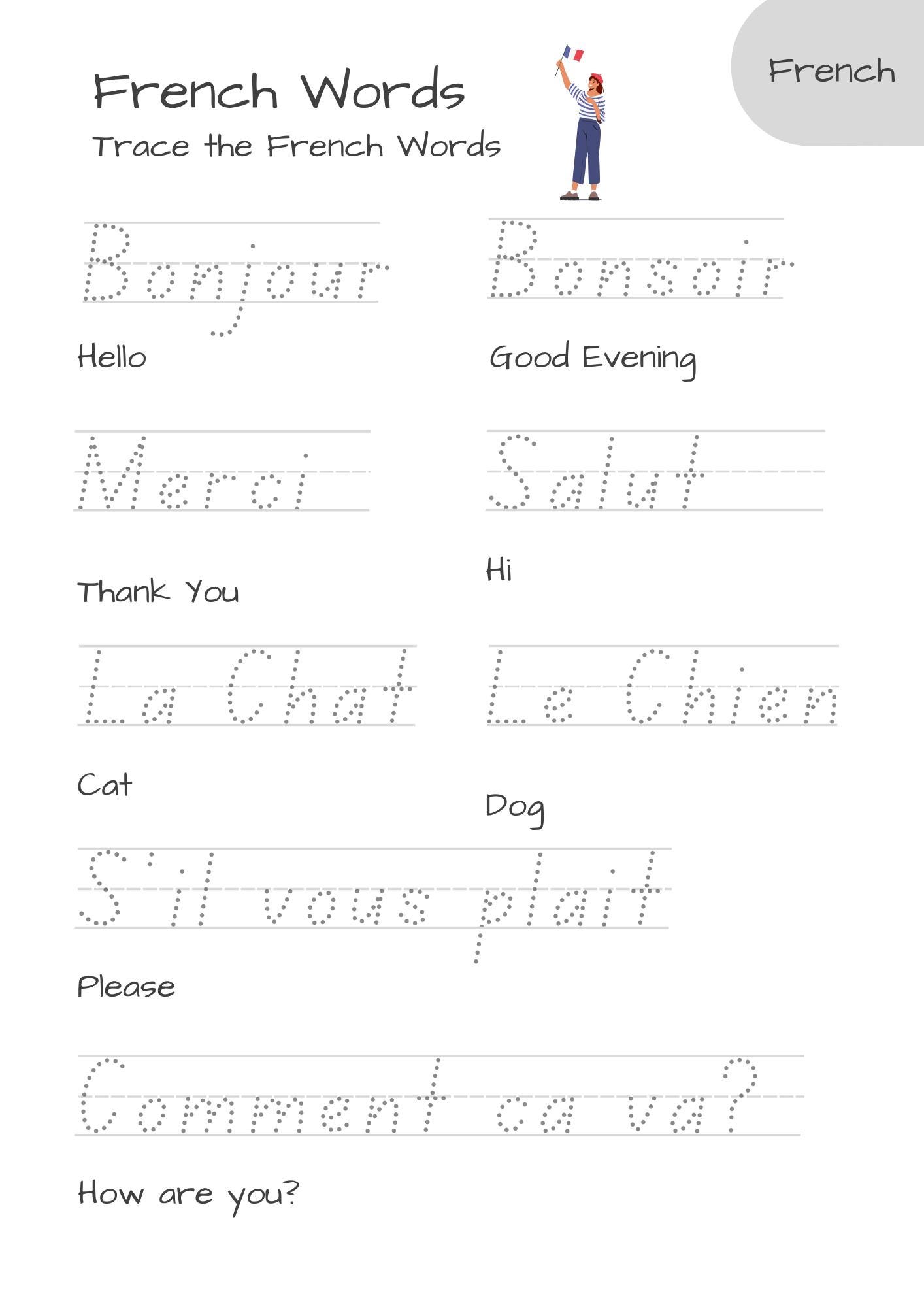 French Activities for Kids, Printable Kids Worksheets-french, French ...