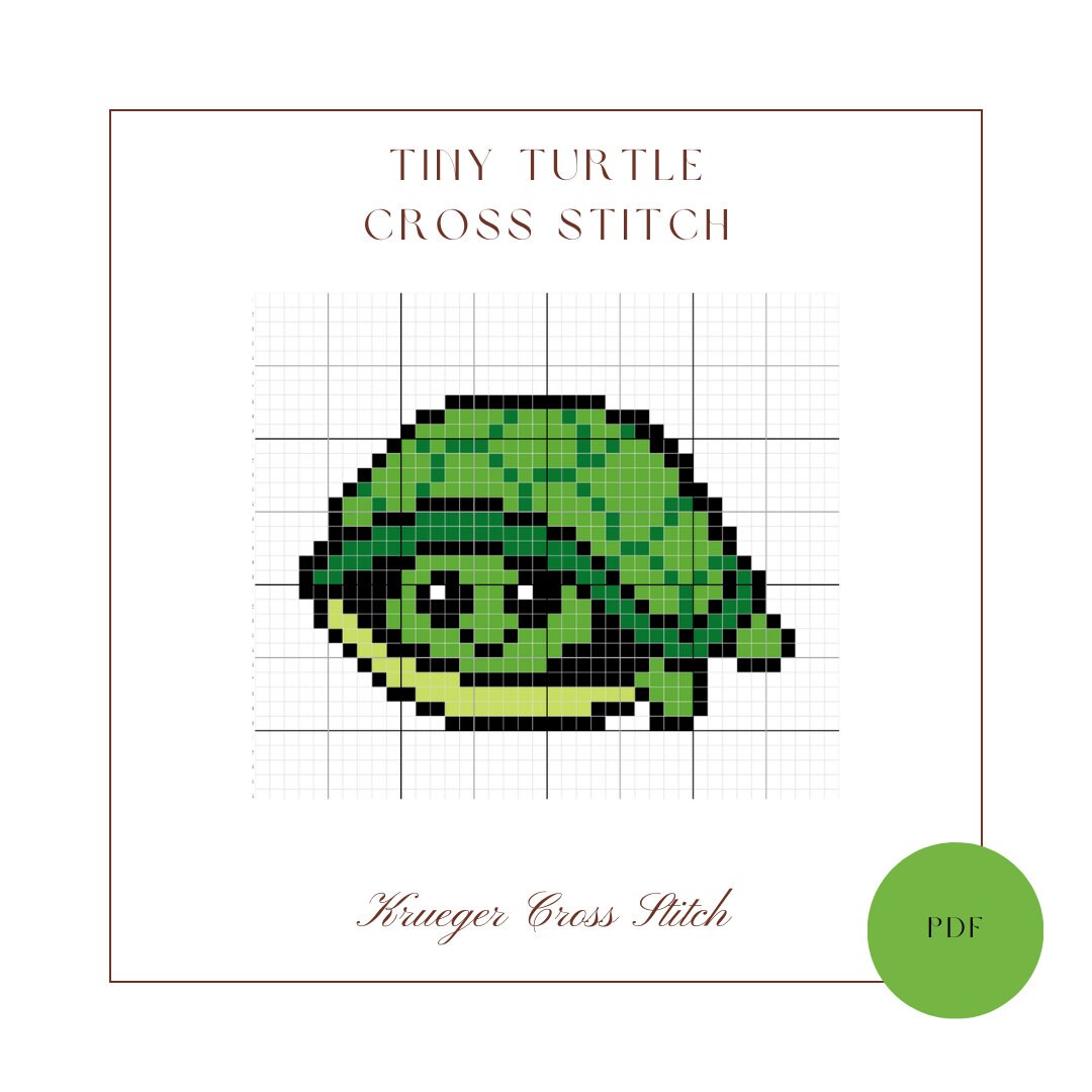 Tiny Turtle Cross Stitch Pattern: Easy Beginner Project (PDF) - Etsy