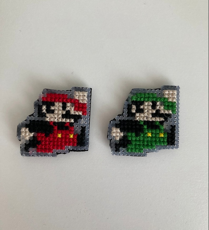 Mario and Luigi Magnets Retro Pixel Art Magnets Cute Matching Video ...