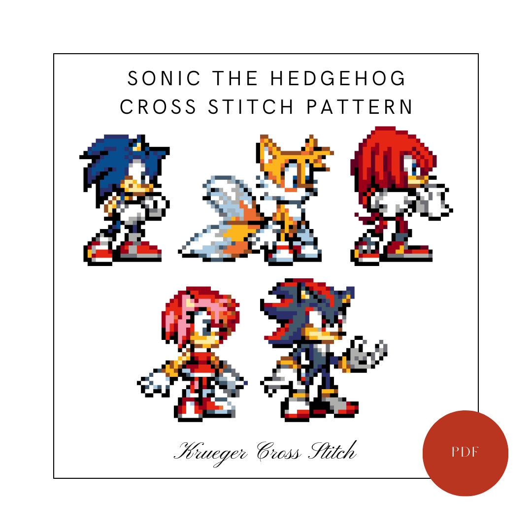 Sonic the Hedgehog Cross Stitch Pattern PDF | Sonic, Tails, Knuckles ...