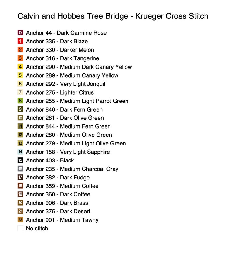 Calvin and Hobbes Cross Stitch Pattern PDF | Calvin & Hobbes Tree ...