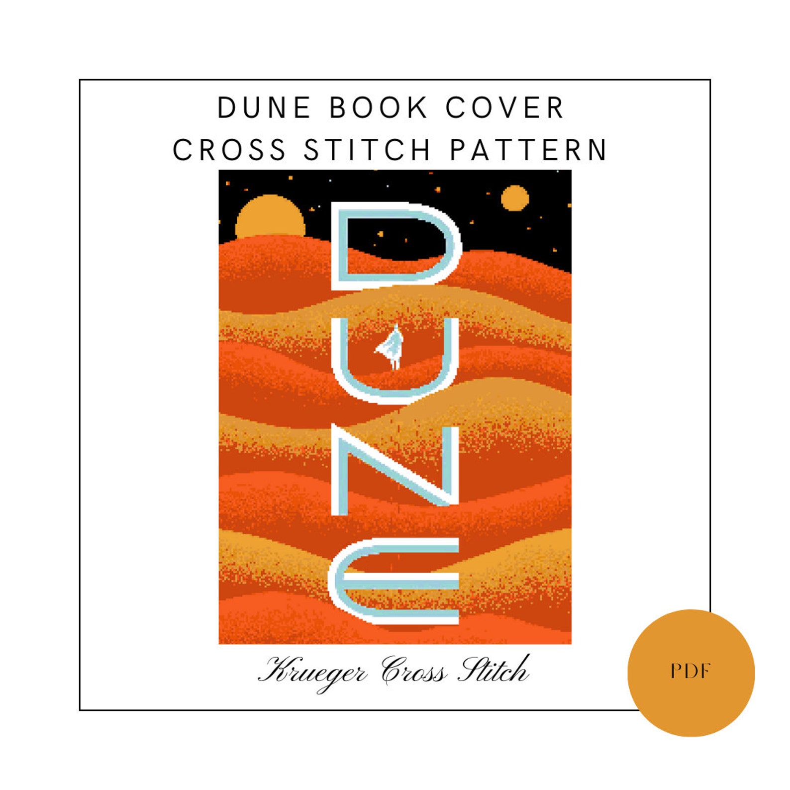 Dune Cross Stitch Pattern PDF | Dune Book Cover Advanced Cross Stitch ...