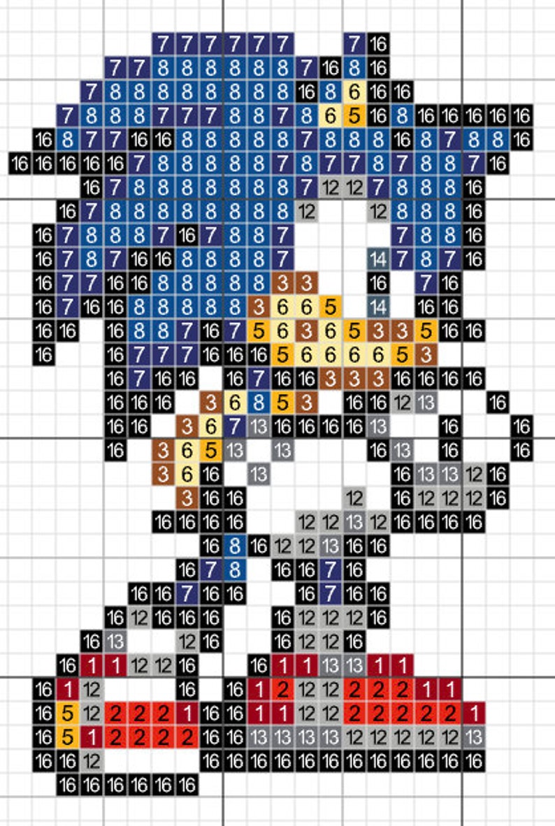 Sonic the Hedgehog Cross Stitch Pattern PDF | Sonic, Tails, Knuckles ...
