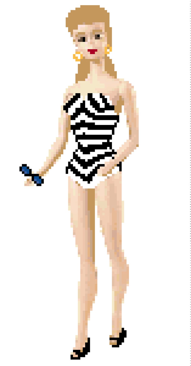 Retro Barbie Cross Stitch Pattern PDF | Realistic Vintage Barbie Cross ...