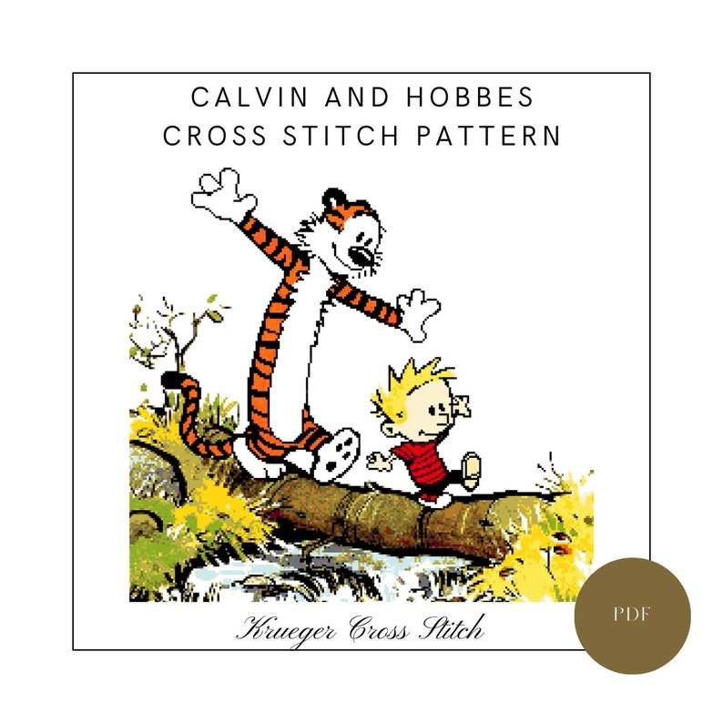 Calvin and Hobbes Cross Stitch Pattern PDF | Calvin & Hobbes Tree ...