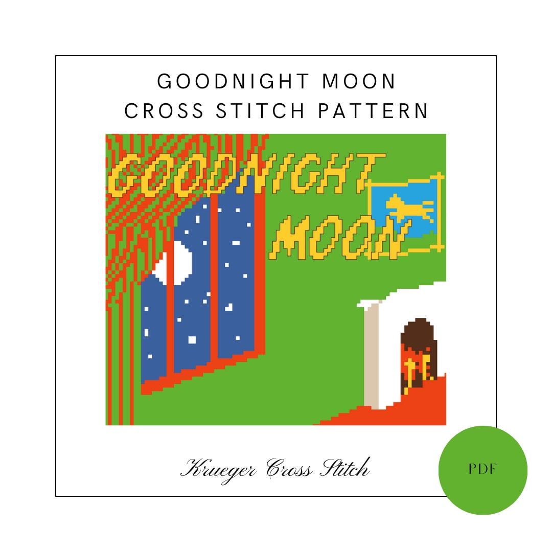 Goodnight Moon Cross Stitch Pattern PDF | Nursery Cross Stitch ...