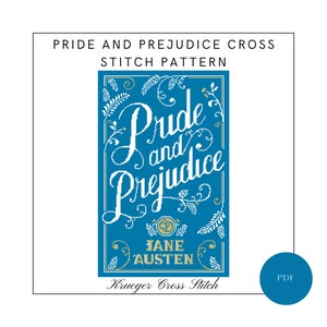Pride and Prejudice Book Cover Cross Stitch Pattern PDF | Jane Austen ...