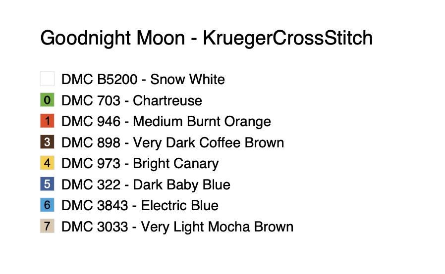 Goodnight Moon Cross Stitch Pattern: Children's Nursery Decor (PDF) - Etsy