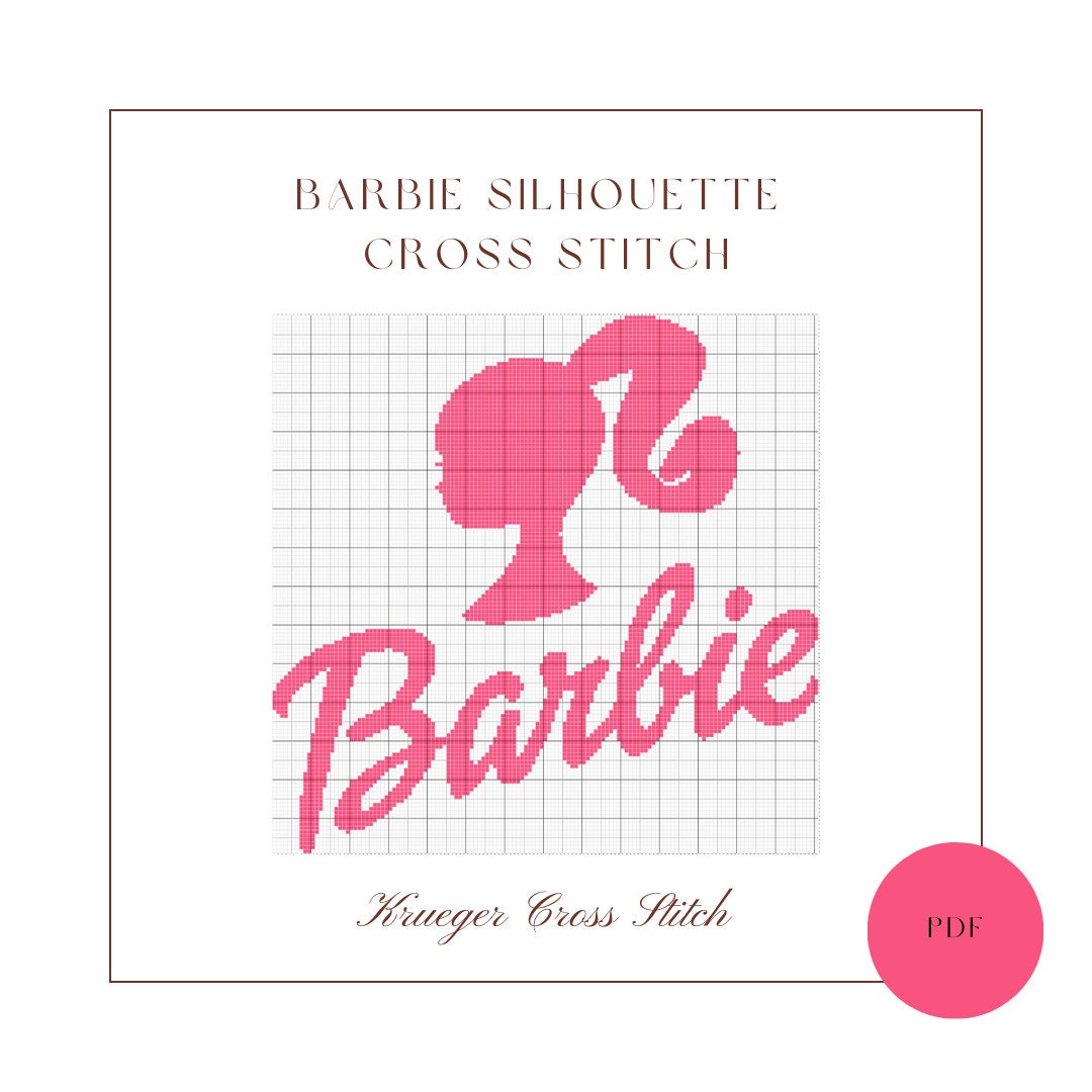 Barbie Silhouette Cross Stitch Pattern PDF | Easy Beginner Cross Stitch Pattern | Vintage Barbie ...