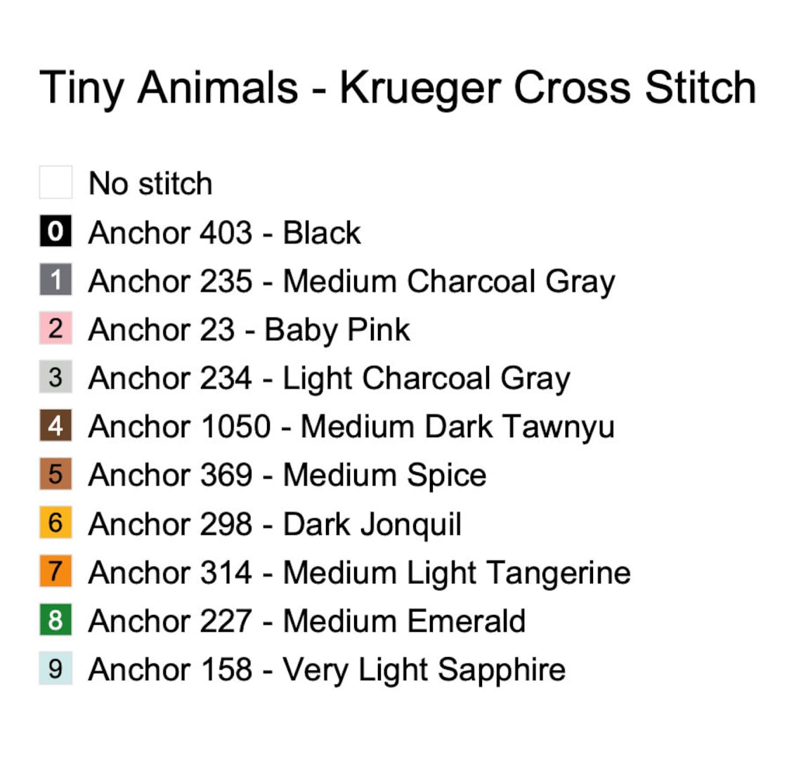 Easy Tiny Animals Cross Stitch Pattern PDF | Hamster Cow, Orca, Bumble ...