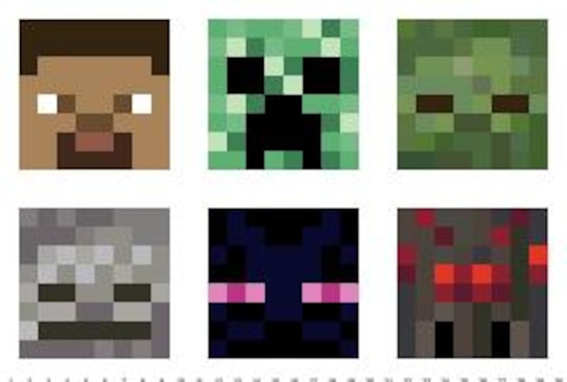 Minecraft Cross Stitch Pattern PDF | Minecraft Steve, Skeleton, Zombie ...
