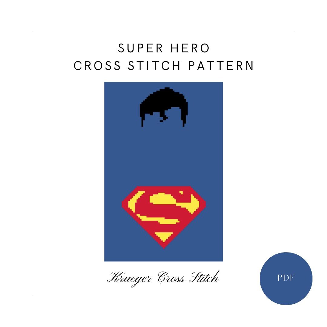 Superhero Cross Stitch Pattern PDF | Beginner Modern Cross Stitch ...
