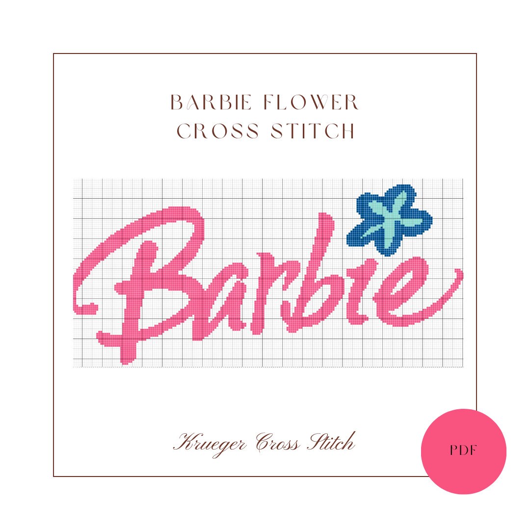 Barbie Flower Cross Stitch Pattern: Easy Beginner Vintage Design (PDF ...