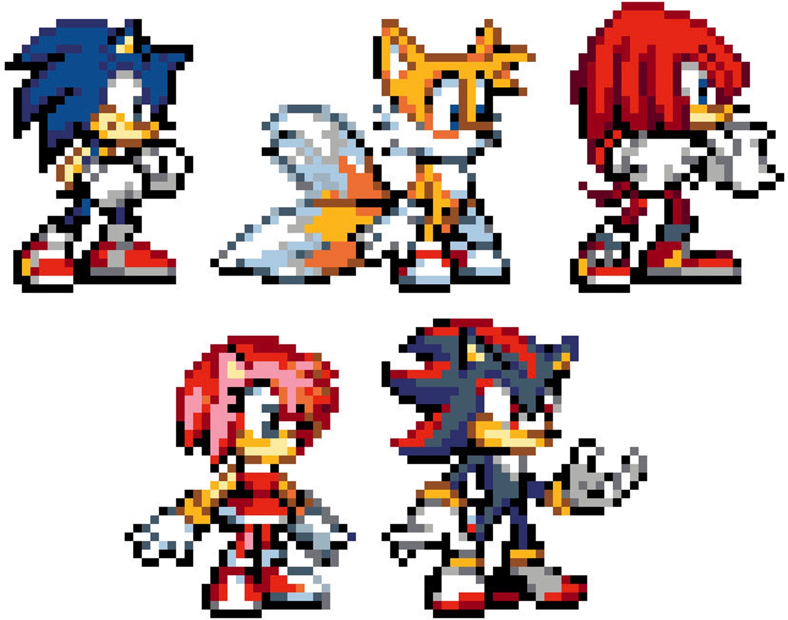 Sonic the Hedgehog Cross Stitch Pattern PDF | Sonic, Tails, Knuckles ...