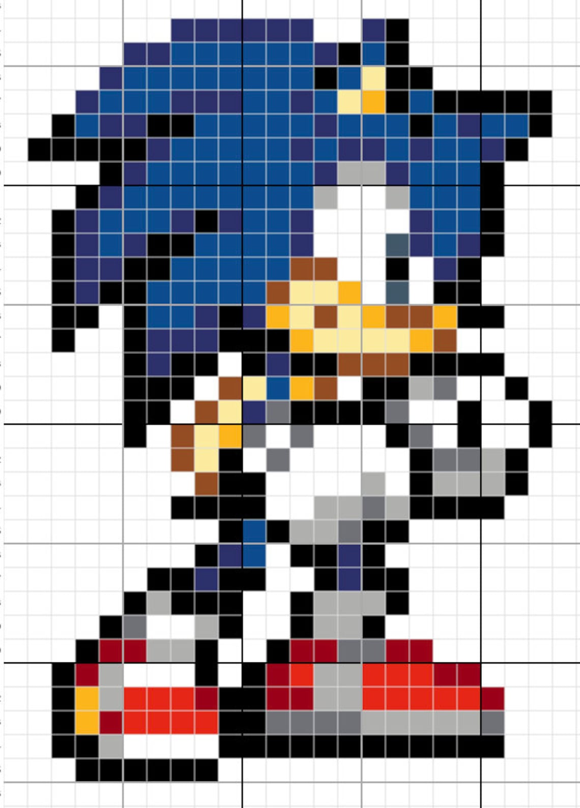Sonic the Hedgehog Cross Stitch Pattern PDF | Sonic, Tails, Knuckles ...