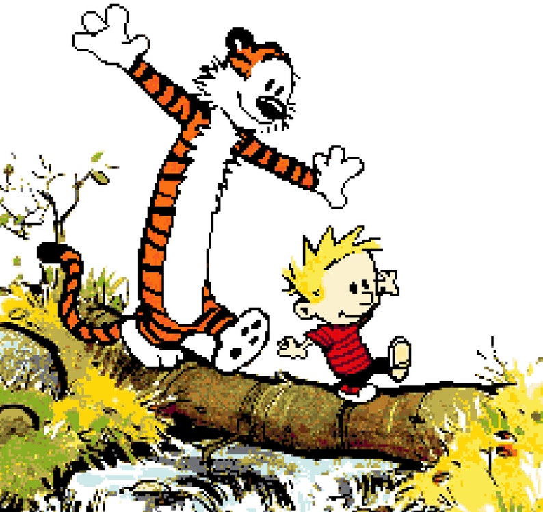 Calvin and Hobbes Cross Stitch Pattern PDF | Calvin & Hobbes Tree ...