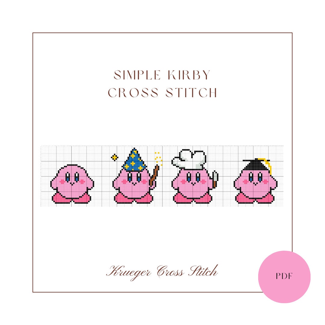 Kirby Cross Stitch Pattern: Chef, Wizard, Graduate (PDF Pattern) - Etsy