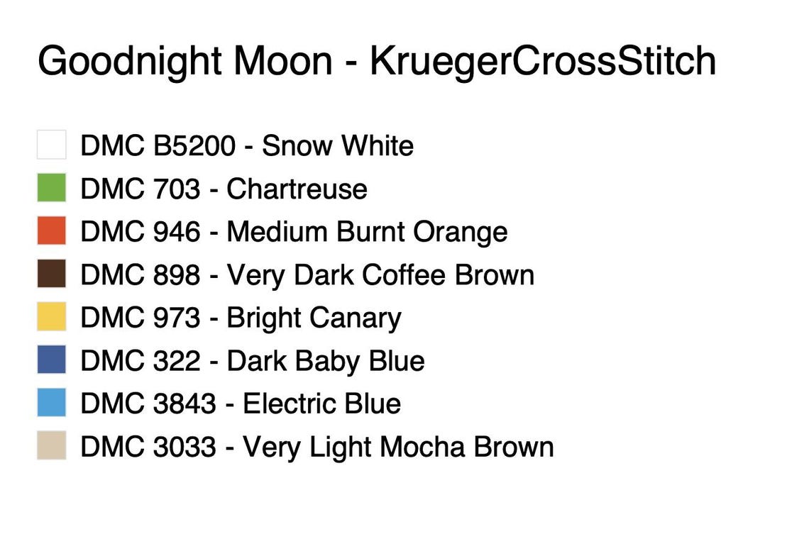 Goodnight Moon Cross Stitch Pattern: Children's Nursery Decor (PDF) - Etsy
