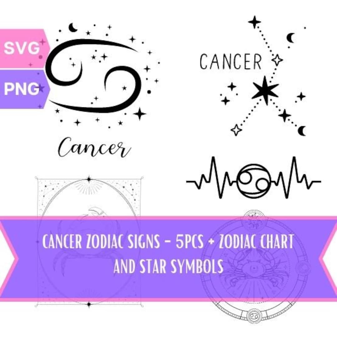 Zodiac Sign Cancer - PNG Bundle, SVG Bundle, Star Signs, Cancer Svg ...