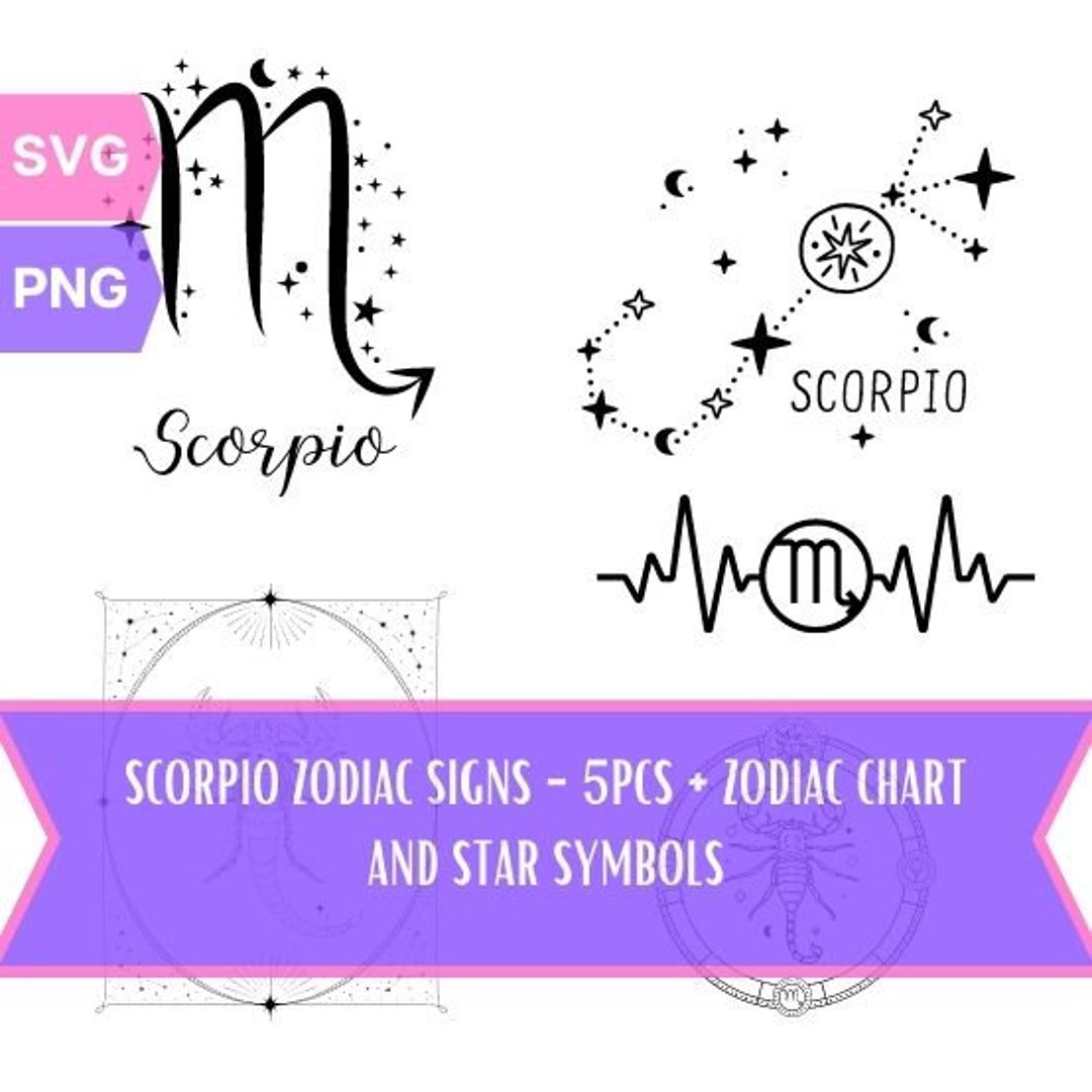 Zodiac Sign Scorpio - PNG Bundle, SVG Bundle, Star Signs, Scorpio Svg ...