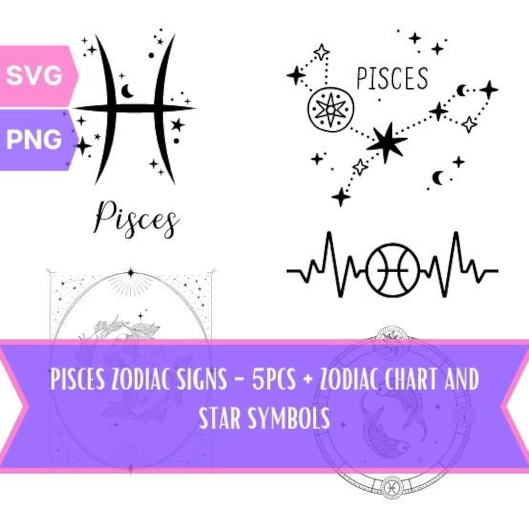 Zodiac Sign Pisces - PNG Bundle, SVG Bundle, Star Signs, Pisces Svg ...
