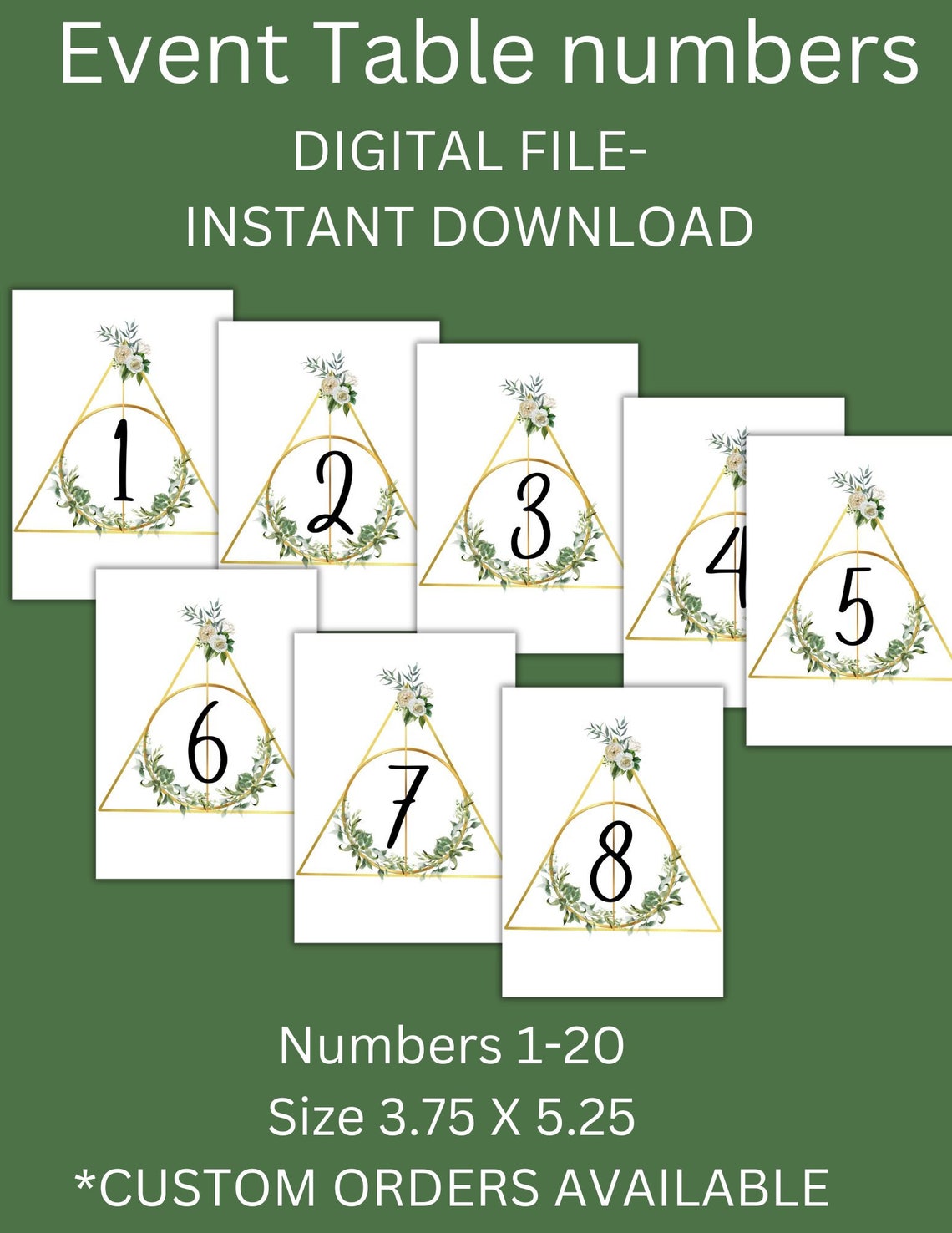HP Table Numbers , Wedding Table Numbers, Event Table Numbers, Wizard ...