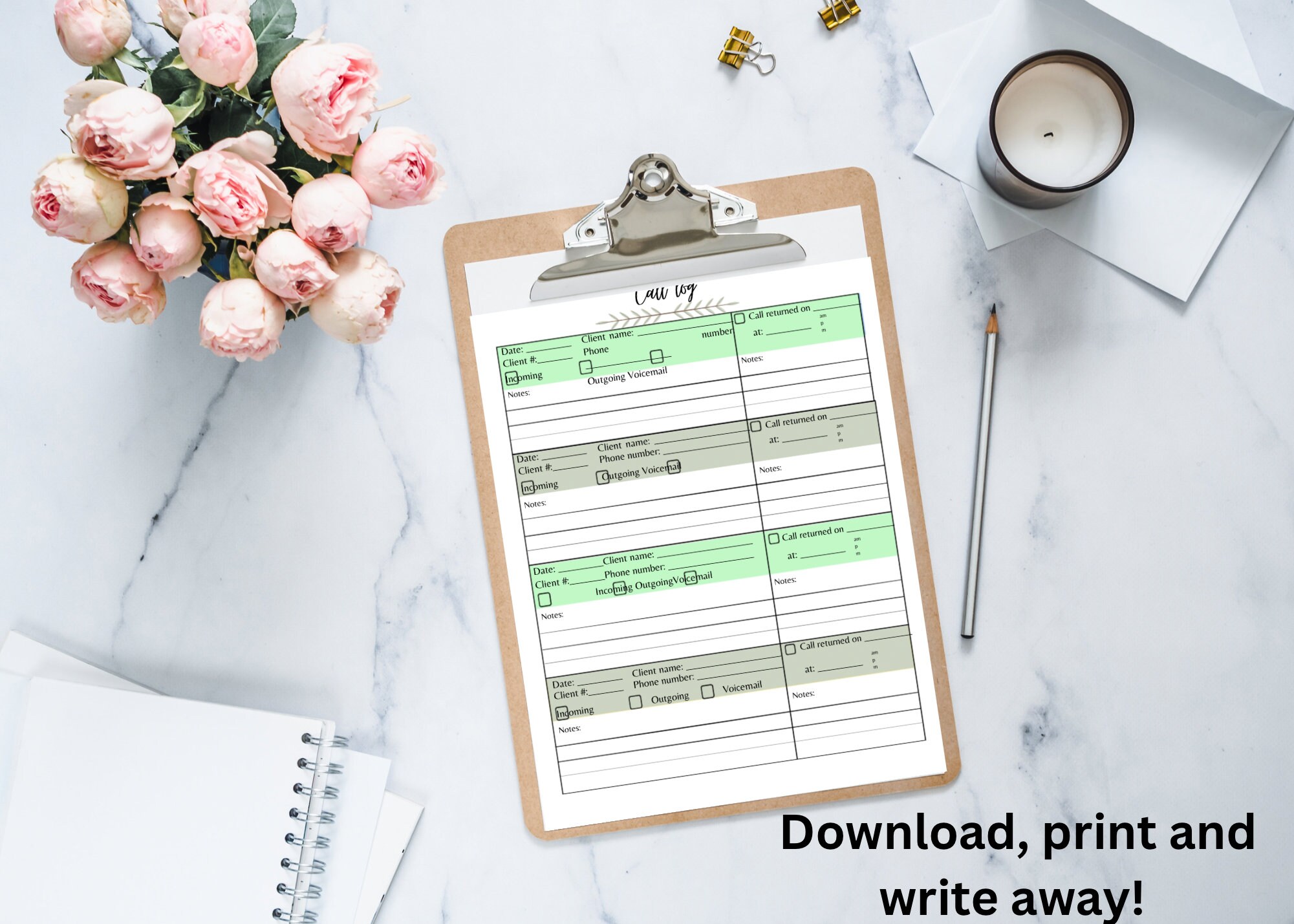 Printable Communication Log Client Call Tracker Digital Call Log - Etsy