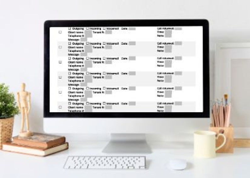 Editable Call Log, Digital File, Client Tracker Log, Voicemail Tracker ...