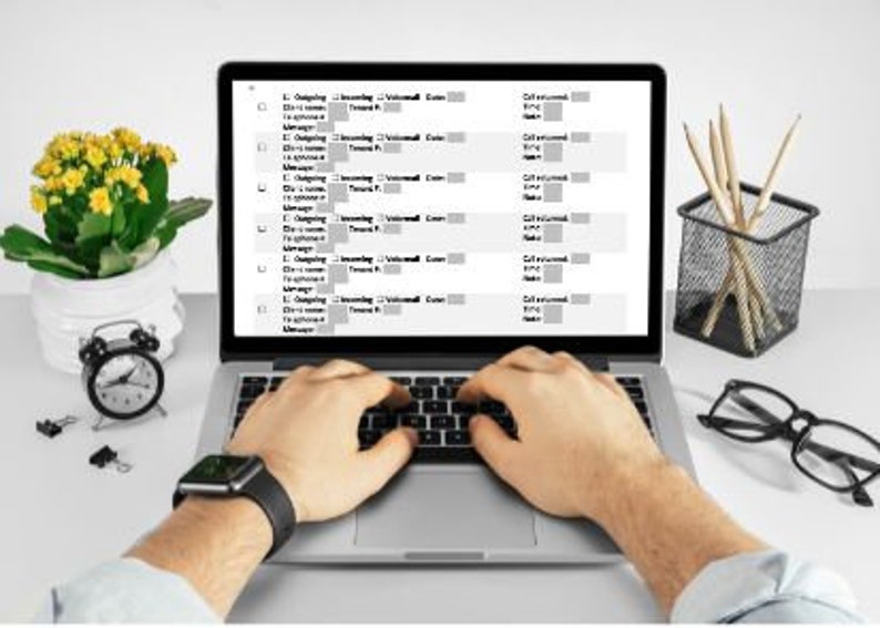 Editable Call Log, Digital File, Client Tracker Log, Voicemail Tracker ...