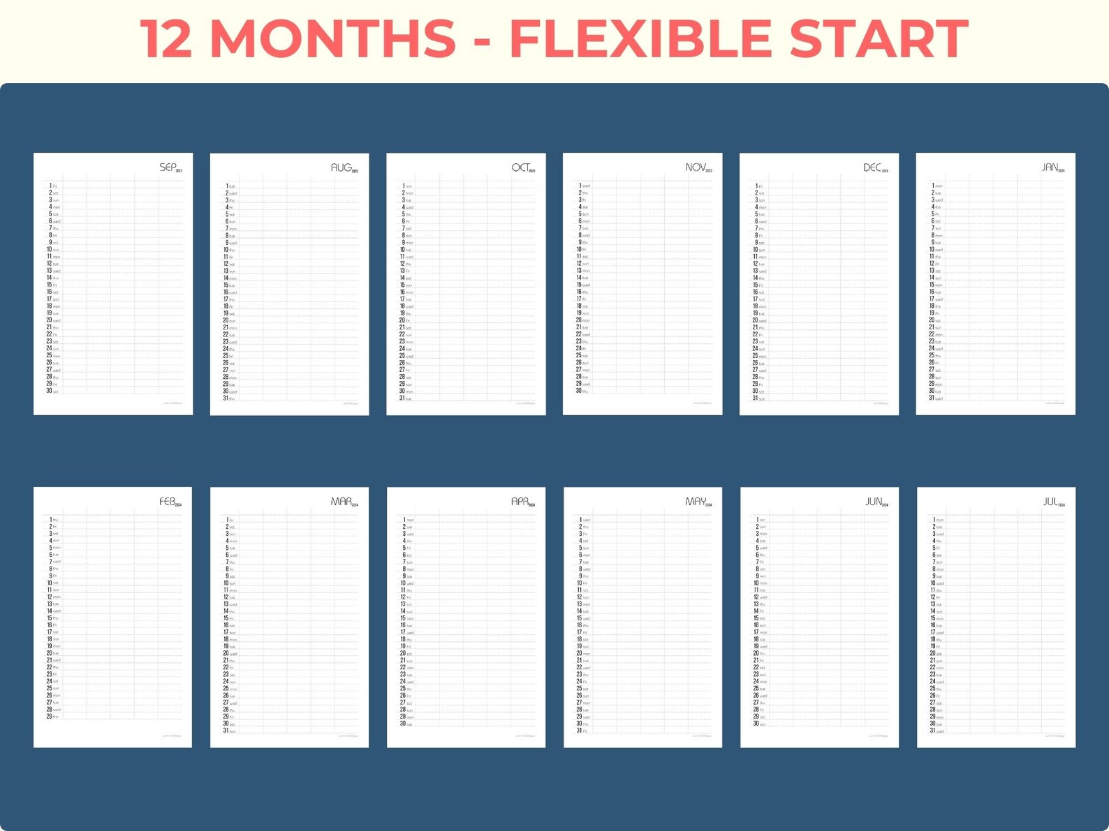 Family Organizer Calendar and Planner Vertical 2023 - Etsy