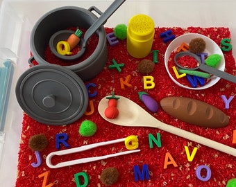 Alphabet Soup- Letter Recognition Sensory Bin - Etsy