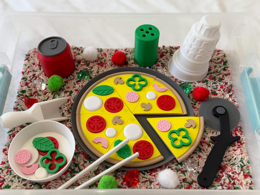 Build a Pizza Sensory Bin - Montessori Fine Motor Play Kit for Kids ...