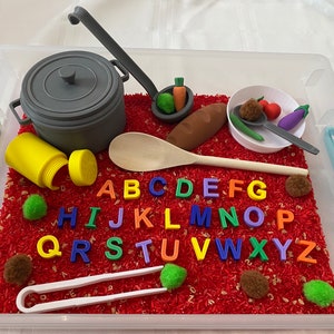Alphabet Soup Sensory Bin - Interactive Play Kit for Kids | Educational ...