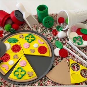 Pizza Puzzle Sensory Bin - Montessori Fine Motor Play Kit for Kids ...